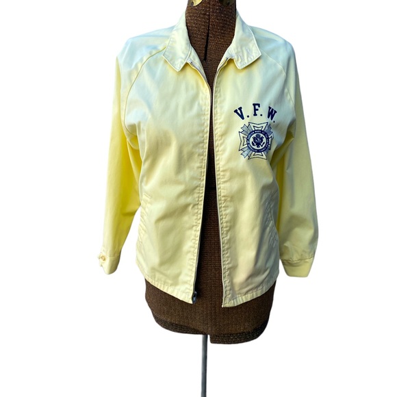 Jackets & Coats | Vintage 197s Light Yellow Vfw Zip Jacket Retro Womens ...